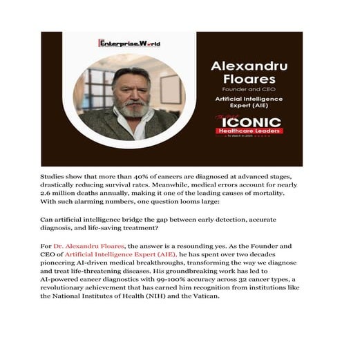 Alexandru Floares_ Revolutionizing Healthcare with AI-Driven Precision ...