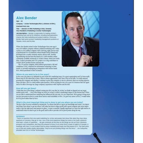 Alex Bender B to B Marketer To Watch | PPT