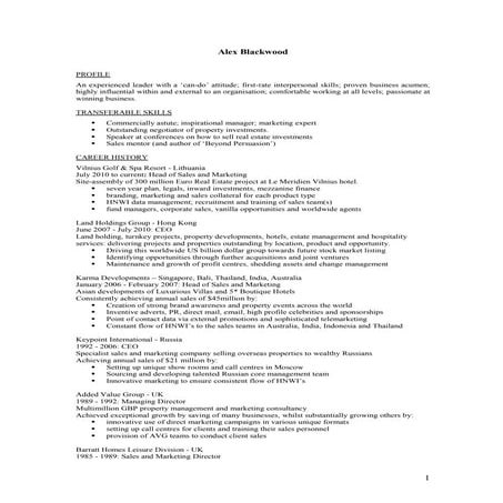 Alex Blackwood Cv | PDF