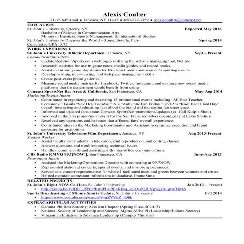 Alexis' Resume | DOC