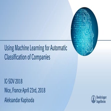 IC-SDV 2018: Aleksandar Kapisoda (Boehringer) Using Machine Learning ...