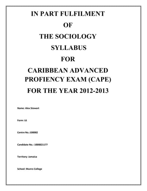 CAPE Communication Studies IA Guidelines | DOCX