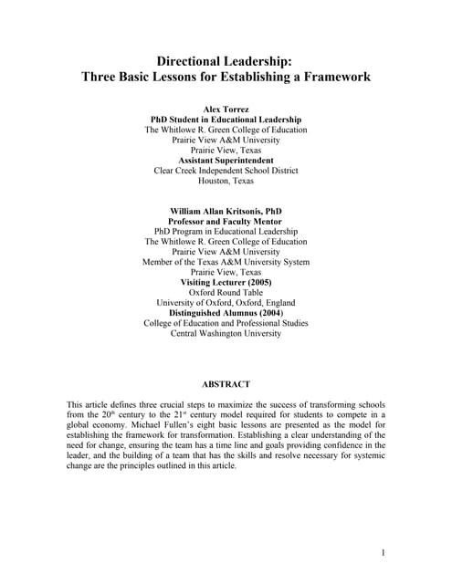 Fullan change model | PDF