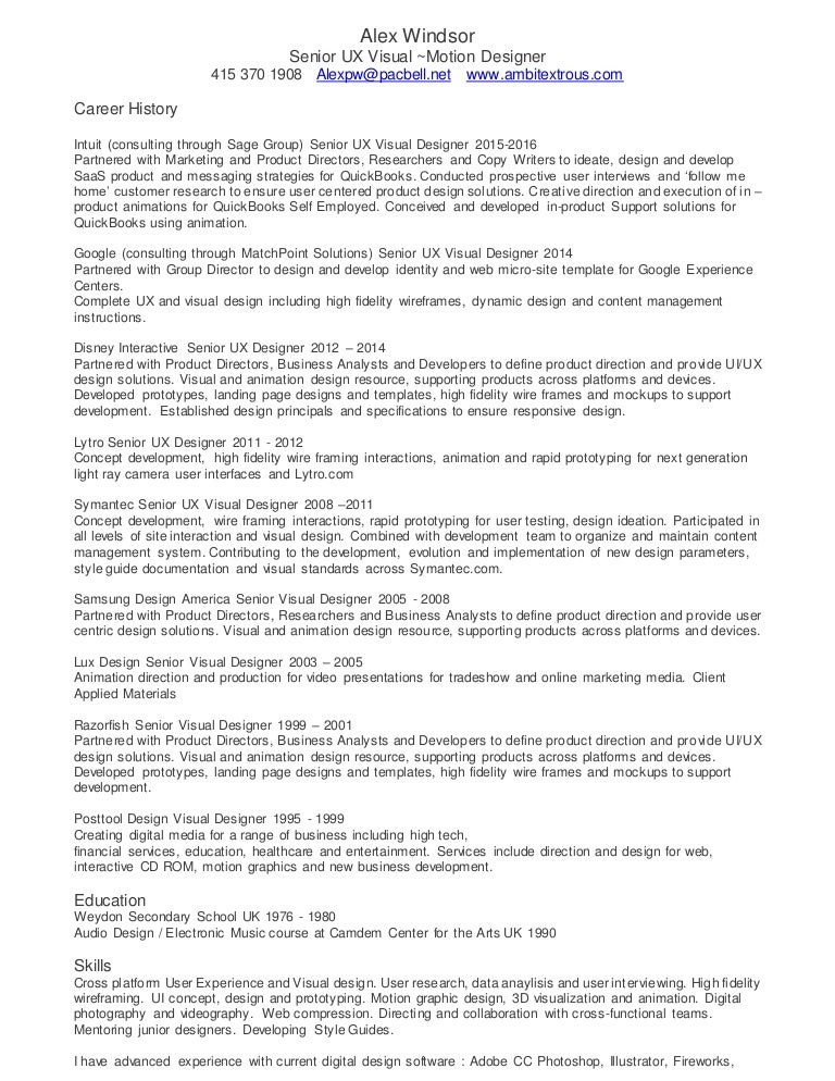 Alex Windsor Resume 2016