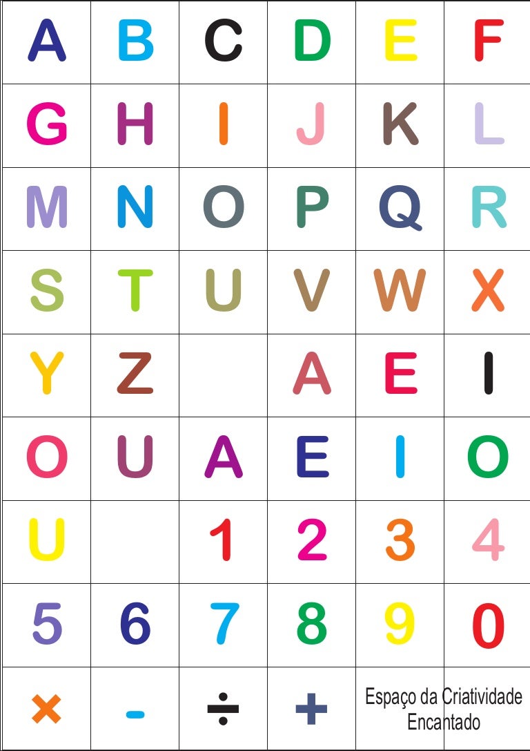 Alfabeto Móvel para imprimir