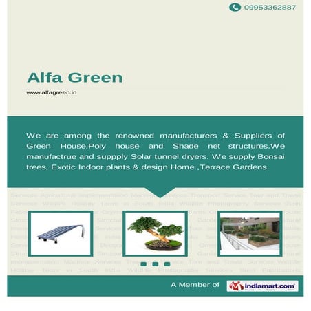 Alfa Green, Coimbatore, Solar Dryers | PDF | Agriculture | Industries