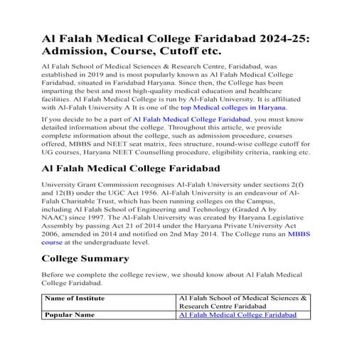 Al Falah Medical College Faridabad Admission Open For 2024 Intake.pdf