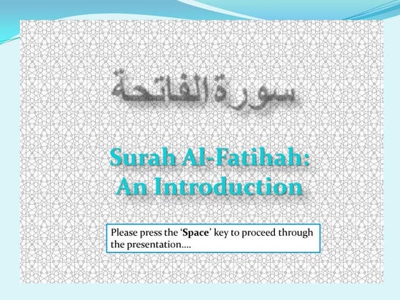 Surah Fatihah word for word | PPSX | Islam | Religion & Spirituality