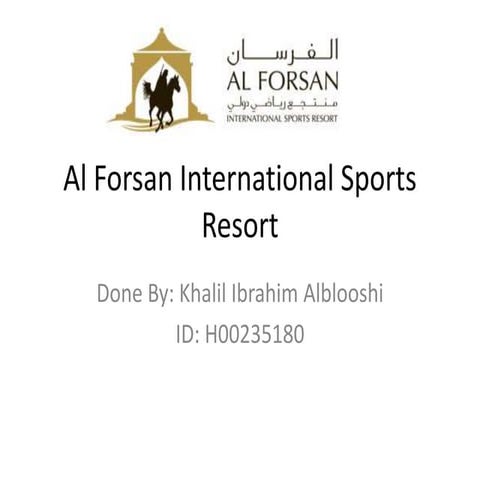 Al forsan international sports resort | PPTX