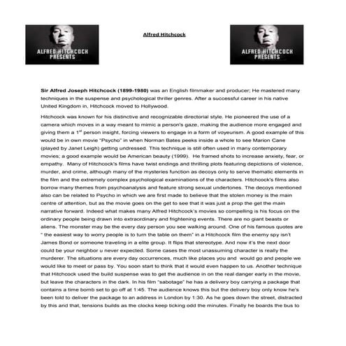 Alfred hitchcock | PPTX
