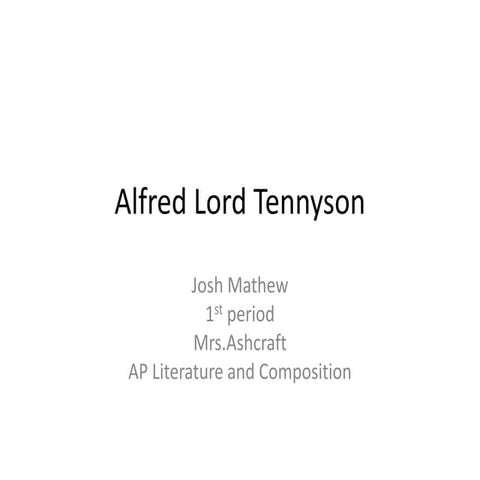 Alfred lord tennyson | PPTX
