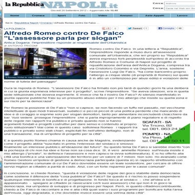 Alfredo Romeo contro l'assessore De Falco | PDF