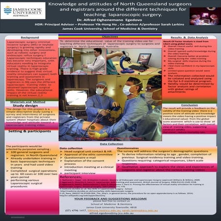 Dr Alfred Egedoco poster presentation Learning Laparoscopic Surgery | PPTX