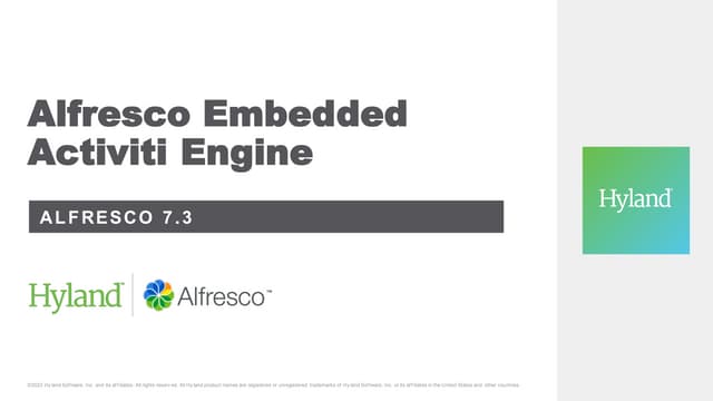 Alfresco Embedded Activiti Engine Ppt