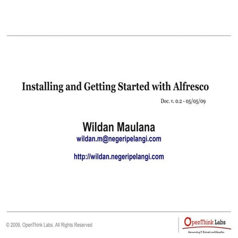 Installing And Getting Started With Alfresco Ppt