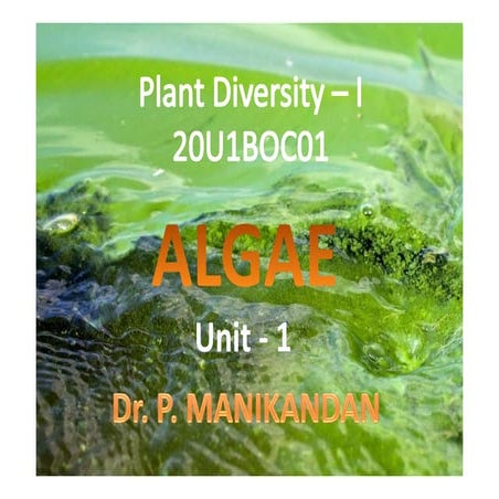 Algae introduction-characters | PDF