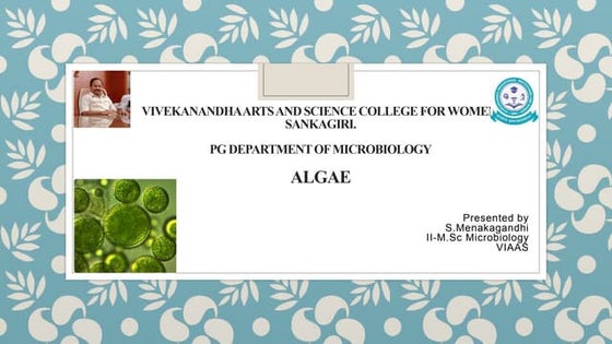 Identification and examination of Algae. | PPT