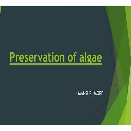 Algal preservation | PDF