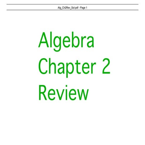 Alg Chapter 2 Review Solutions | PDF | Science