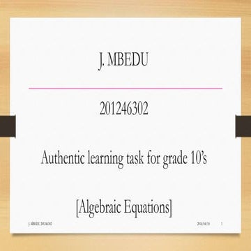 Algebra | PPT