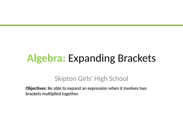 Expand brackets and_factorise | PPT