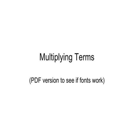 Algebra, PDF version of multiplying out | PDF