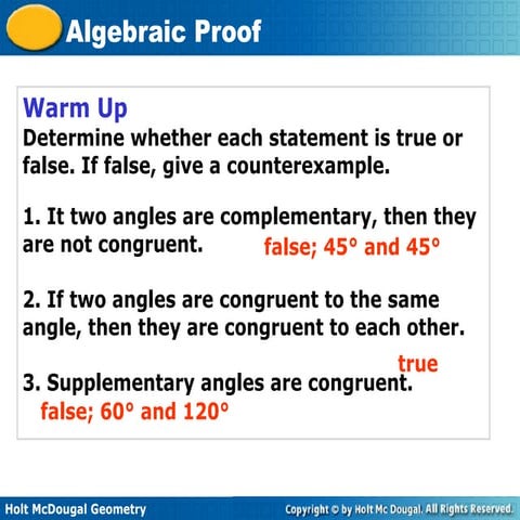 algebra-proofs. power point presentation | PPT