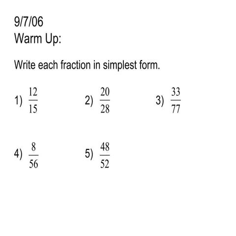 Algebra Warm Up Sept 7 | PPT