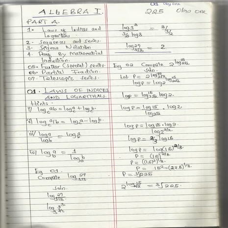 Algebra 01 | PDF