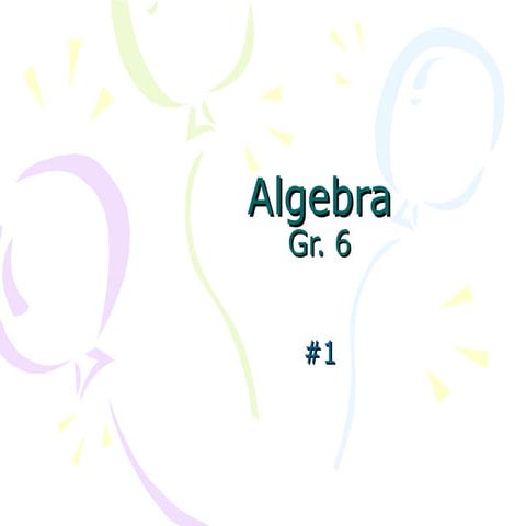 Algebra 1 | PPT