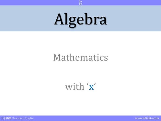 Introduction to algebra | PPSX | Physics | Science