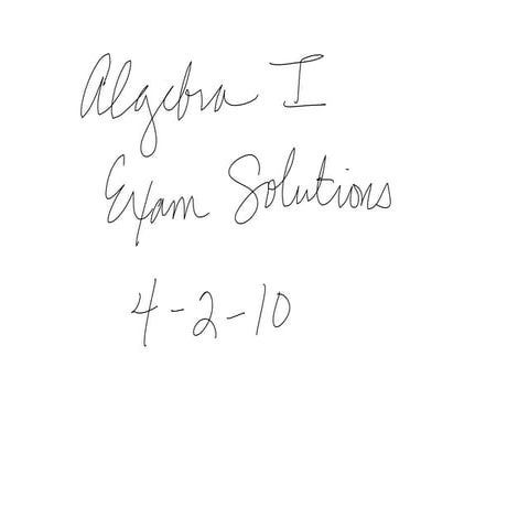 Algebra 1 Exam Solution | PPT