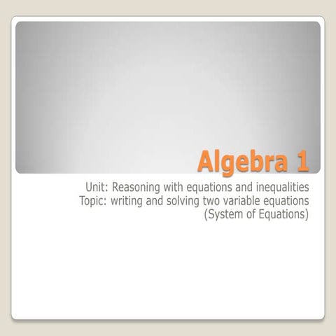 Algebra 1 final | PPTX | Homework and Study | Education