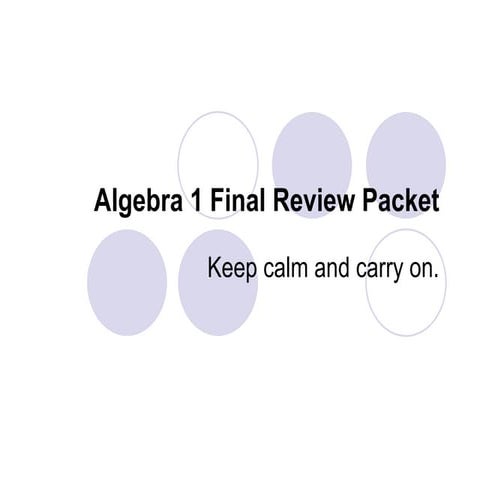 Algebra 1 final review packet powerpoint slide | PPT