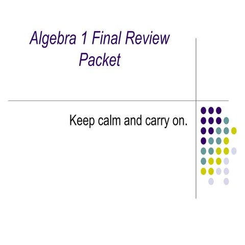 Algebra 1 final review packet powerpoint slide | PPT