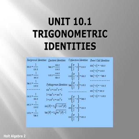 Algebra 2 unit 10.1 | PPT