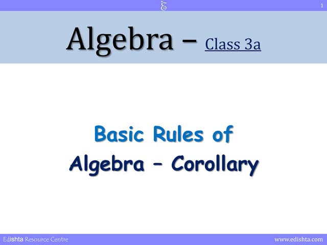 Algebra Rules - Addition and Subtraction | PPTX