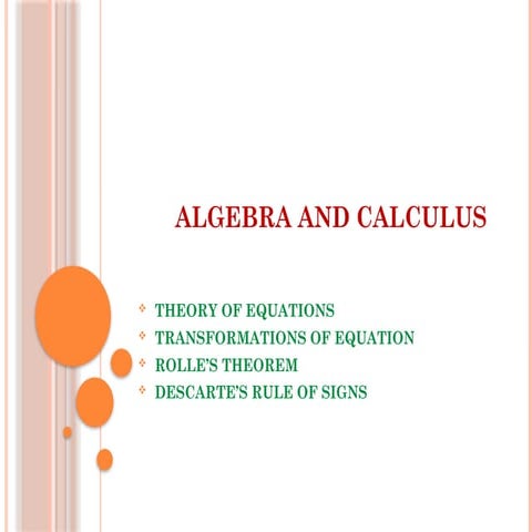 ALGEBRA AND CALCULUS - ALLIED COURSE PHYSICS | PPTX