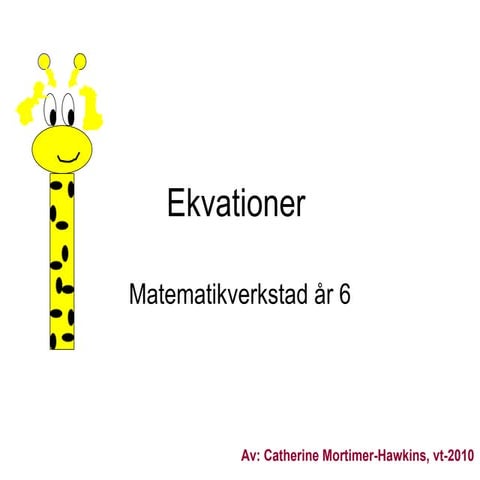 Algebra ekvationer maverkstad | PPT