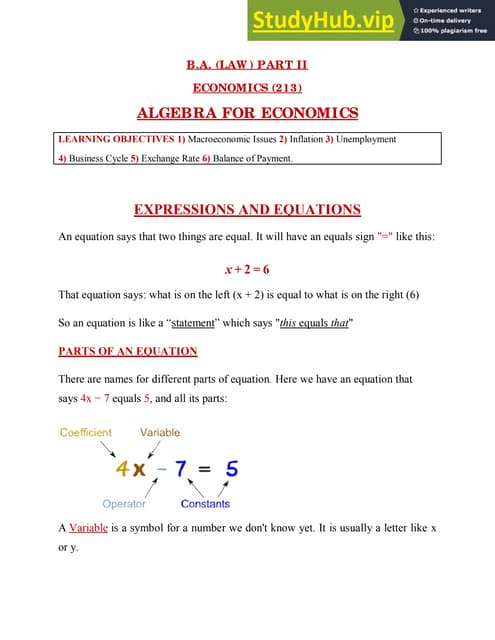 Simplifying Algebraic Expressions Education Presentation in Blue White ...