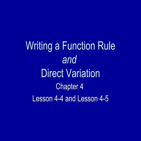 Algebra graphs and functions 4 4 4-5 | PPT