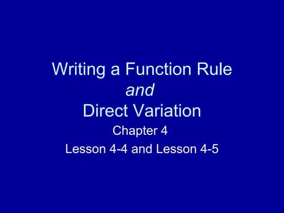 Mathematics 9 Lesson 4-A: Direct Variation | PPT