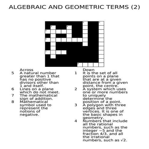 Algebraic and geometric terms (2) | PDF