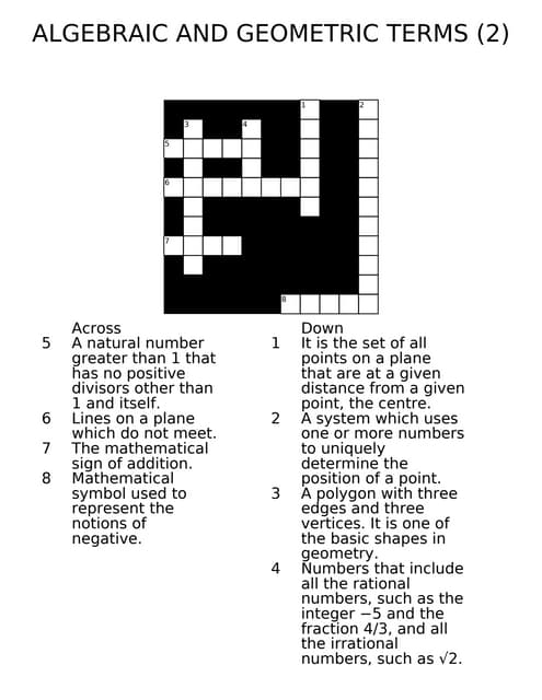 Algebraic and geometric terms (6) | PDF