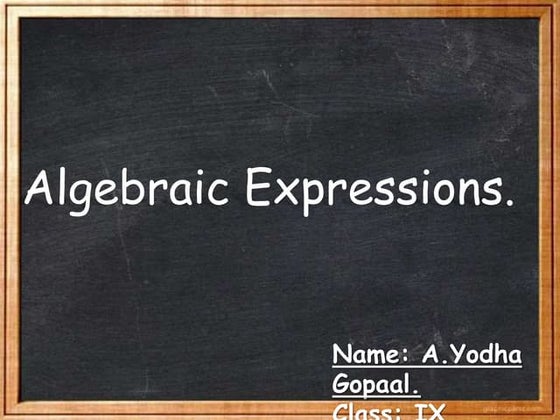 GRADE 7 Algebraic Expressions PowerPoint | PPTX