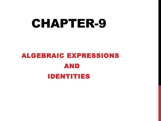 Algebraic Identities With Related Problems | PPTX