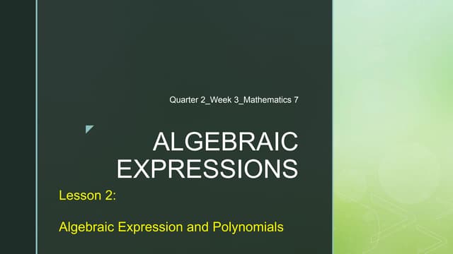 Algebraic Expression | PDF