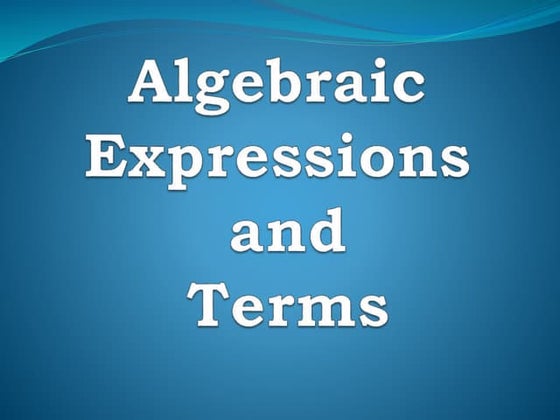 INTRODUCTION TO ALGEBRA | PPT