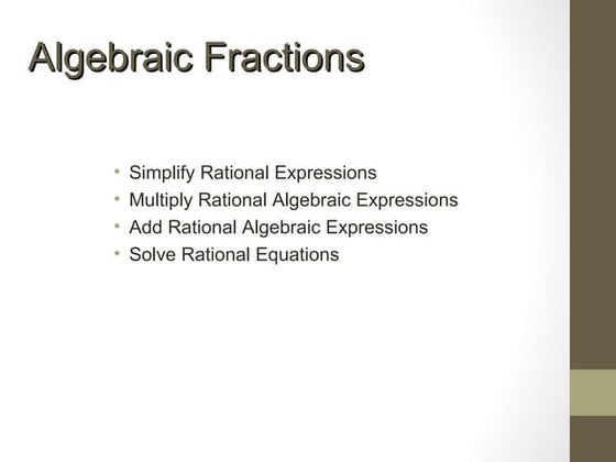 31 algebraic fractions (1) | PPT
