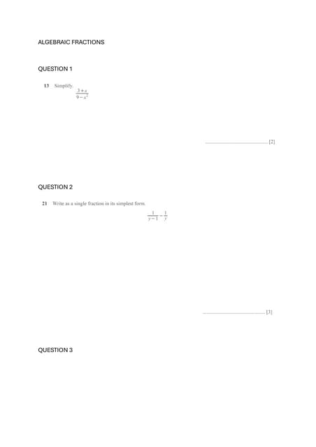 Algebraic Fractions Igcse Mathematics Pdf